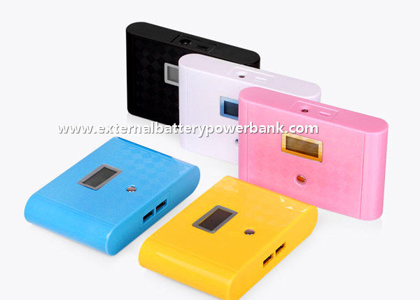 Square LCD Indicator Dual USB Pocket Power Bank 12000mah for MP5 / PSP / Camera