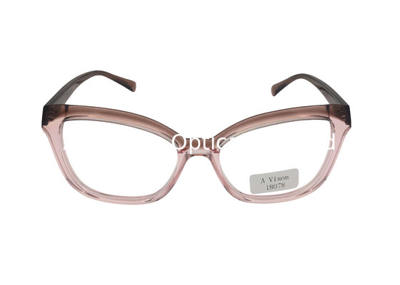 Clear pink acetate optical frame nice shape for Women popular 2018 supplier