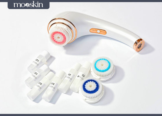 Pearl White Rechargeable Facial Cleansing Brush , Electric Face Cleanser