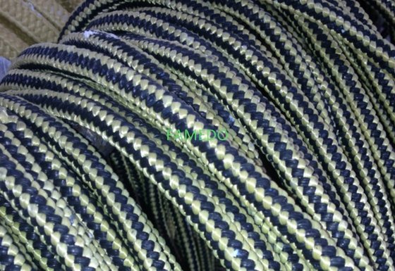 black PTFE kevlar fiber in four corners braided packings and kevlar zebra PTFE braided packings FMD-P11