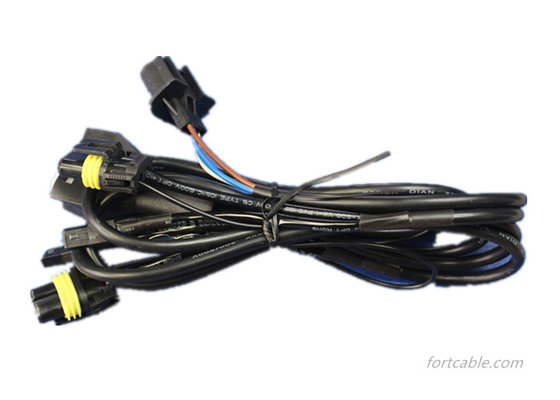 Bi - Xenon Type Cable Harness Design , Powersport LED Bulbs Custom Cable Assemblies
