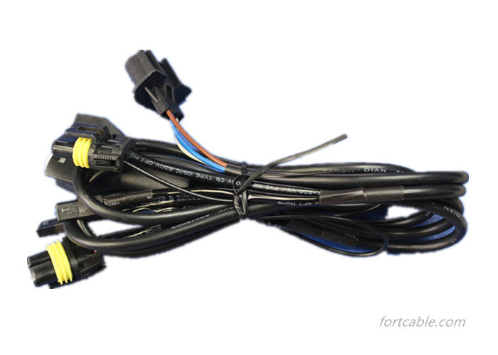 Bi - Xenon Type Cable Harness Design , Powersport LED Bulbs Custom Cable Assemblies