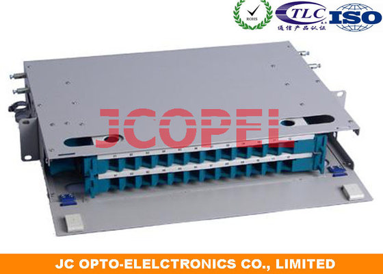 CATV CCTV Fiber Optical Distribution Frame Black Patch Panel 24 Core Powder Coating