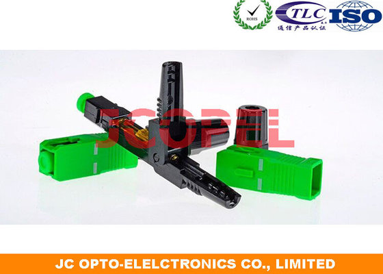 Blue 125μm SC Fiber Optic Fast Connector 0.3dB Field Installable Without Splicing