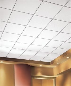 Decorative Fiberglass Square Edge Ceiling Tiles Suspended 12mm 15mm / 60 * 120 cm