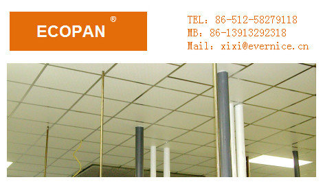 White Or Black Sound Absorbing Square Edge Fiberglass Grid Ceiling Tiles 600 x 600 For Office