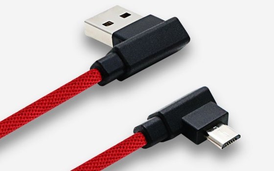 90 Degree USB Charger Cable , USB Data Cable 1M Length For IPhone Angle 2 In 1