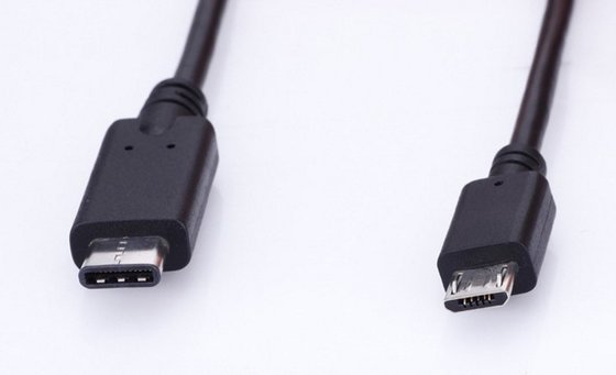 Ultra Slim USB Type C To Micro USB Cable , Double Ended USB Cable 5pin B Male