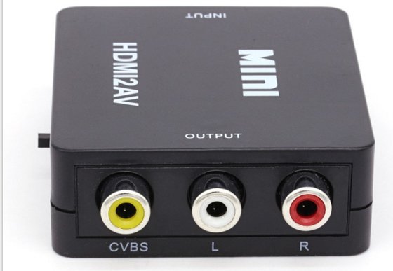 Mini AV To Hdmi Converter Cable Ntsc / Pal Adapter Switch Support 1080p Output