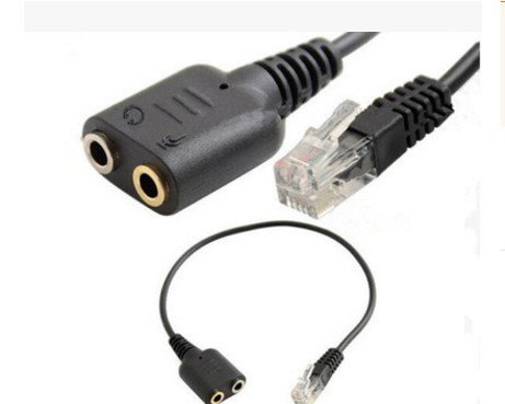 USB 2.0 A Custom Cable Assemblies RJ9 Plug To 2 X 3.5mm Jack For PC Headset