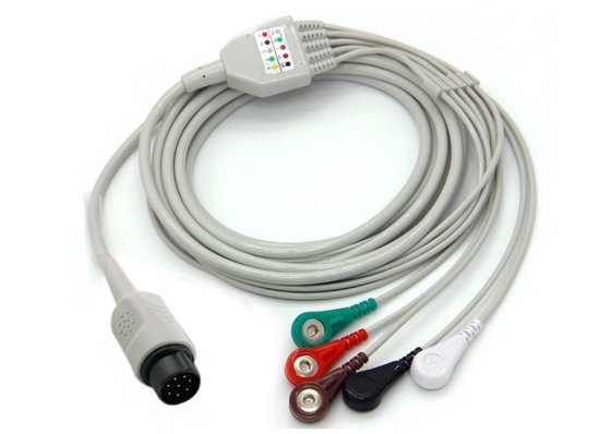 Nihon Kohden Clip End ECG Cable 8 Pin IEC Clip 0.4MM OD 8 Months Warranty