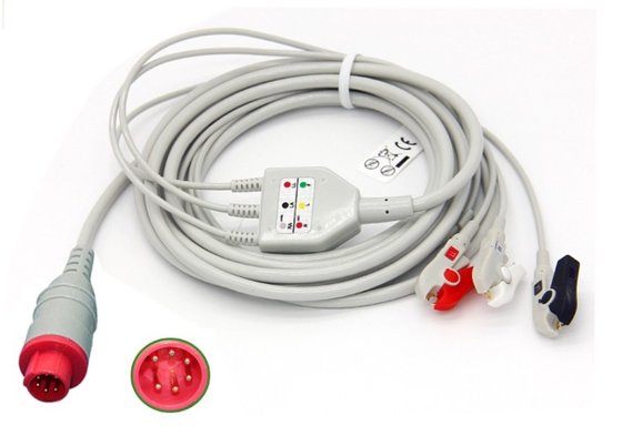 Monitor Testing Patient Ecg Snap Leads 6 Pin One Piece Series Bionet BM3 Compatible