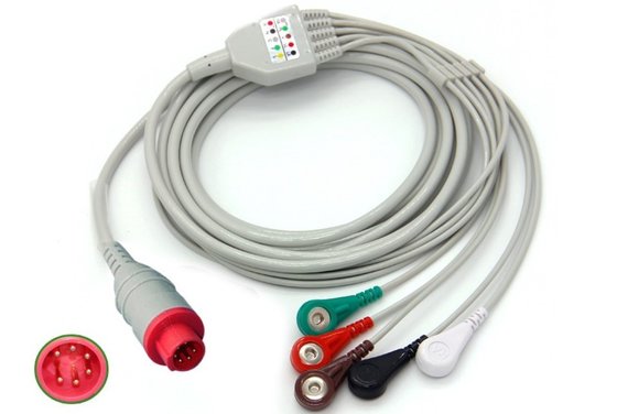 Monitor Testing Patient Ecg Snap Leads 6 Pin One Piece Series Bionet BM3 Compatible