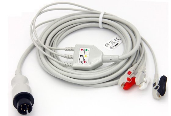 Datascope 3 Leads ECG Cable Patient Clip / Snap Leadwires 6 Pin CE ISO Certificated