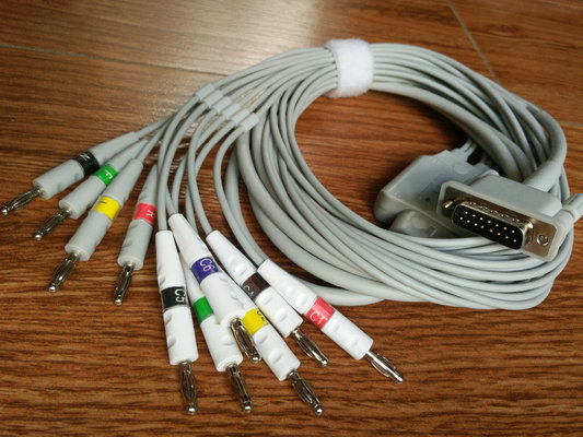 Non Toxic Medical Cables And Sensors 10 Lead Ecg Cable For Bionet Cardiocare 2000