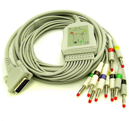 Schiller 10 Lead Ekg Ecg Electrode Cable Banana 4.0mm Patient End Iec Standard