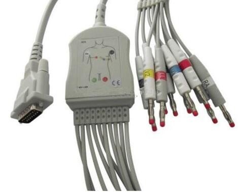 Schiller 10 Lead Ekg Ecg Electrode Cable Banana 4.0mm Patient End Iec Standard
