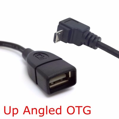 Male To Female Micro Usb Otg Adapter , 10cm 90 Degree Right Angle Connector
