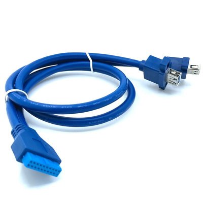 USB 3.0 Female Screw Mount Panel Motherboard Header Cable 20 Pin PC Case 30cm 50cm 80cm
