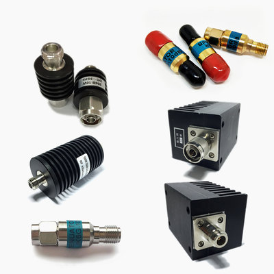 100w Fixed Coaxial Rf Attenuator Sma N Connectors 0.6 - 6ghz /  0.7 - 3ghz / 0.7 - 4ghz