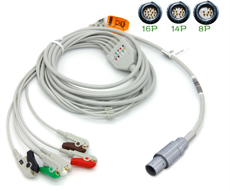 Primedic Patient Monitor ECG Cable 5 Lead Grabber Type For Defi - Monitor DM10DM30