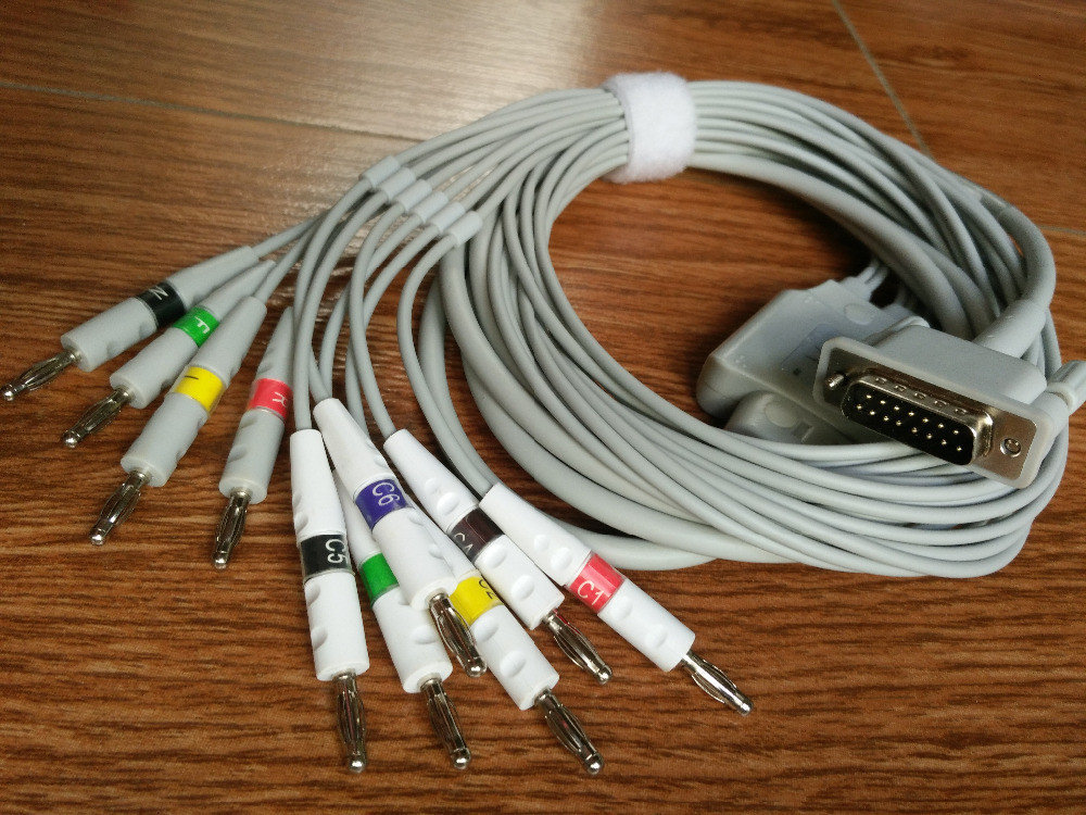 Non Toxic Medical Cables And Sensors 10 Lead Ecg Cable For Bionet Cardiocare 2000