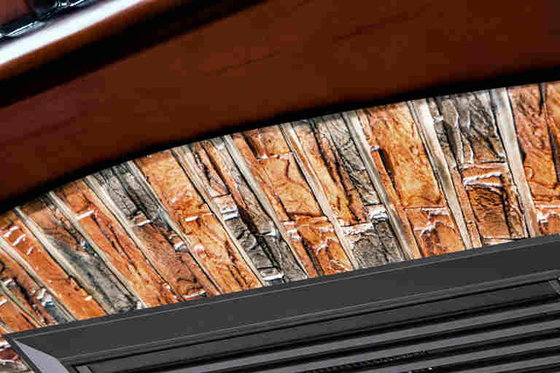 Antike 1.5m Drak Brown nachgemachter Marmorfaux-Stein-elektrischer Kamin mit dekorativer Flamme
