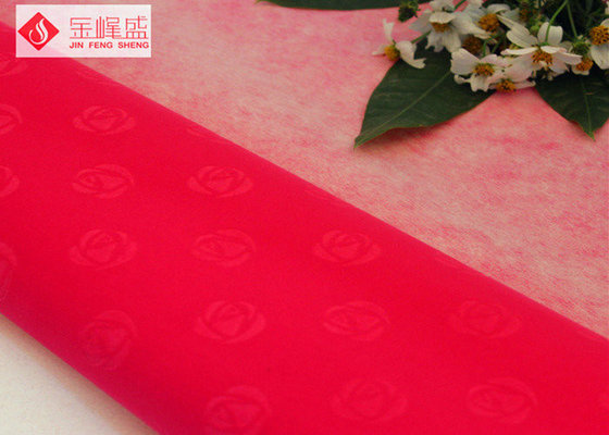 1.48m Red Printed Velvet Fabric , Flock Fabric Material 100% Nylon Jewelry Box Liner Fabric