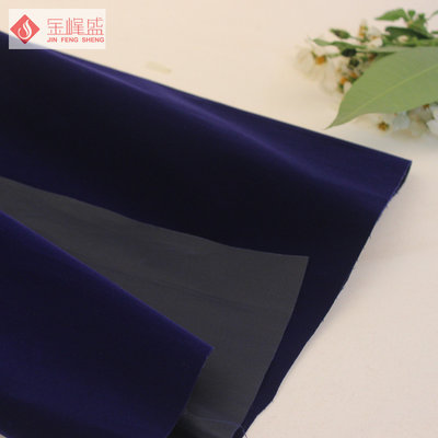 Classical Flocked Knitted Polyester Velvet Fabric Customized Color / Size