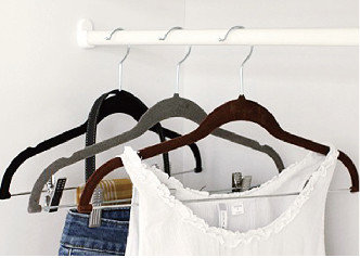 Wardrobe Ladies / Man Trousers / Jeans Velvet Flocked Hangers With Metal Clip