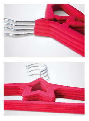Fashion Red Sweater / Jacket Luxury Padded Coat Hangers Star Shaped