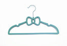Hello Kitty Blue 330mm Bowknot Velvet Childrens Hangers For T-Shirt / Sweater