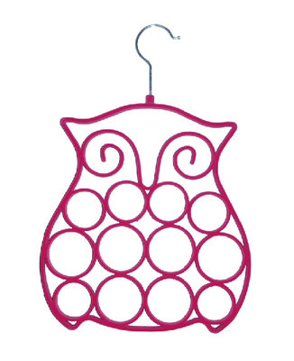 Grey / Pink Owl Scarf / Necklace Velvet Touch Hangers Closet Hanger Space Saver