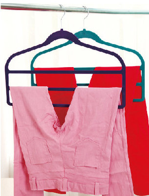 Colorful Lightweight 452mm Multiple Velvet Trouser Coat Hangers  BSCI / PAHS