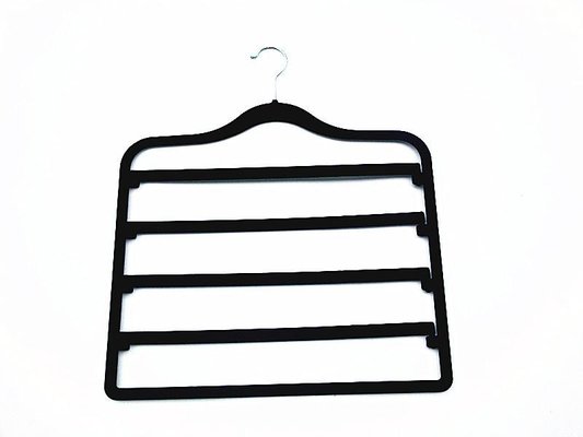 Women / Mens Velvet Trouser Hangers Space Saver Clothes Hangers With 5 Lines