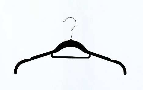 Stylish 420mm Velvet Shirt Hangers Colored Clothes Hangers With Chrome Plated Hook
