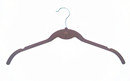 Fashion Wardrobe Anti Slip Velvet Shirt Hangers Brown For Suit / Jacket