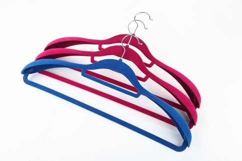 Professional Durable Non Slip Coat Hangers Velvet Touch For Suites / Sweater