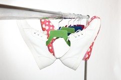 Luxury Pink / Blue Space Saving Shoes Velvet Hooks Beard Shaped