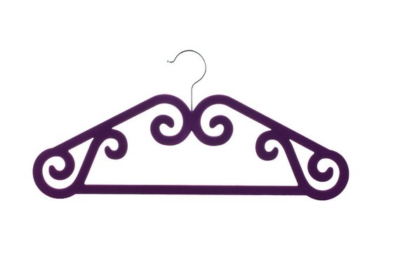 Unique Purple Anti Slip Velvet Flocked Hangers Jacket / Suit Coat Hangers