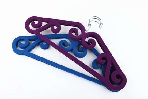 Unique Purple Anti Slip Velvet Flocked Hangers Jacket / Suit Coat Hangers