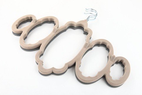 Cream Household Anti Slip ABS Velvet Scarf Hanger For Wardrobe