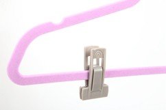 Wardrobe Clothes / Trousers Plastic Clip 70mm For Velvet Hanger