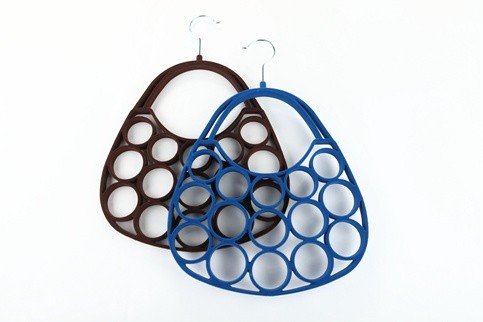 Contemporary 395mm Basket Velvet Scarf Hanger Blue Flocked Hangers