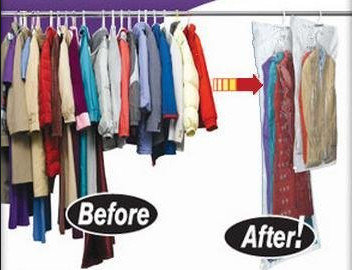 PE + PET Hang Type 110*70cm Storage Bags Vacuum Bags For Clothes