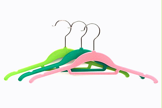 Simple Female Velvet Shirt Hangers With Coating ABS + Flocking Surface