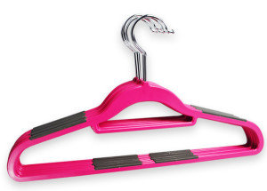 Anti Slip Strips ABS Plastic Shirt Hangers / Suit Hangers With Tie Rack