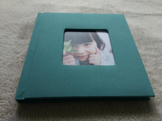 Álbum de foto elegante del niño de la tela del vintage 10x10 RGB con atajo