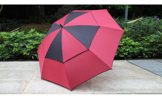 Parapluie fait sur commande de golf de double couche d'OEM automatique avec l'évent/la copie écran en soie
