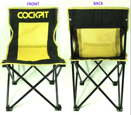 Chaise de plage se pliante jaune et noire faite sur commande avec le sac de transport, charge de 300 IBS